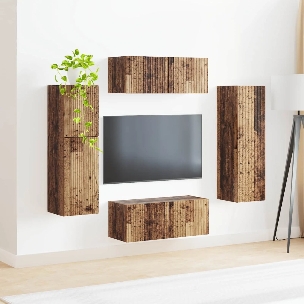 Sestava TV skříněk 4 ks Staré dřevo Kompozitní dřevo 3409040