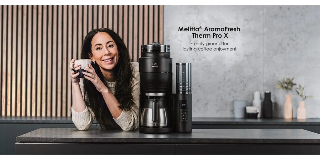 Melitta AromaFresh Pro Therm překapávací kávovar s keramickým mlýnkem