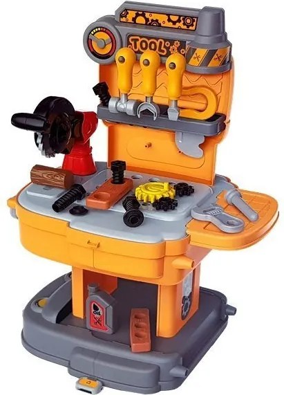 LEAN Toys Sada nářadí v batohu „Dílna“ – oranžovo-šedá