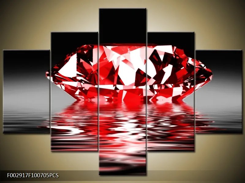 Červený diamant na hladině 100x70 cm