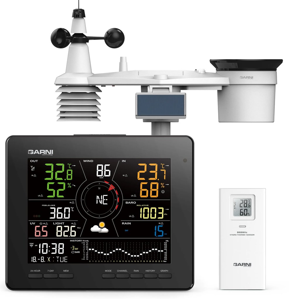 GARNI technology Wi-Fi met. stanice s 24hod/7denní předpovědí GARNI 2060 Arcus
