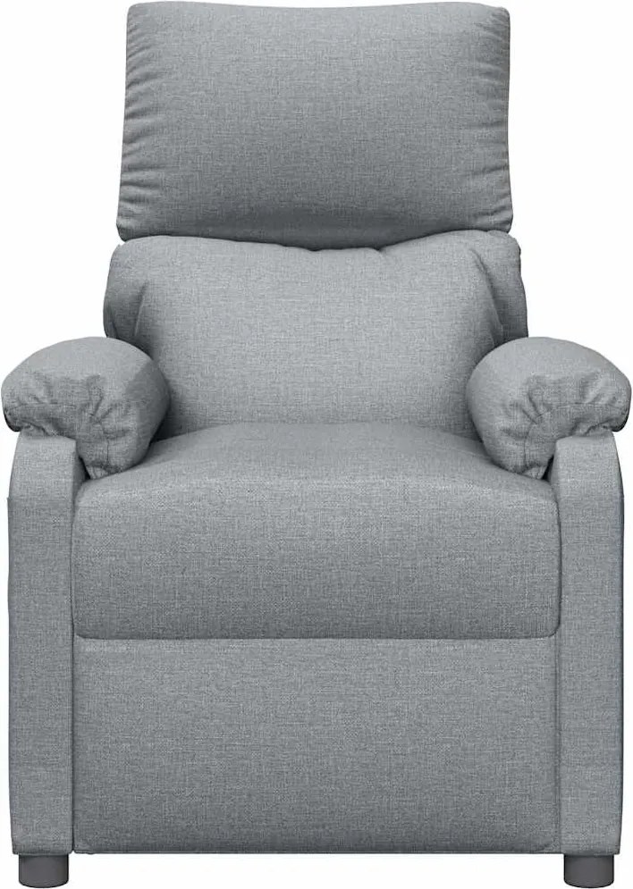 Masážní křeslo světle šedé textil 322456