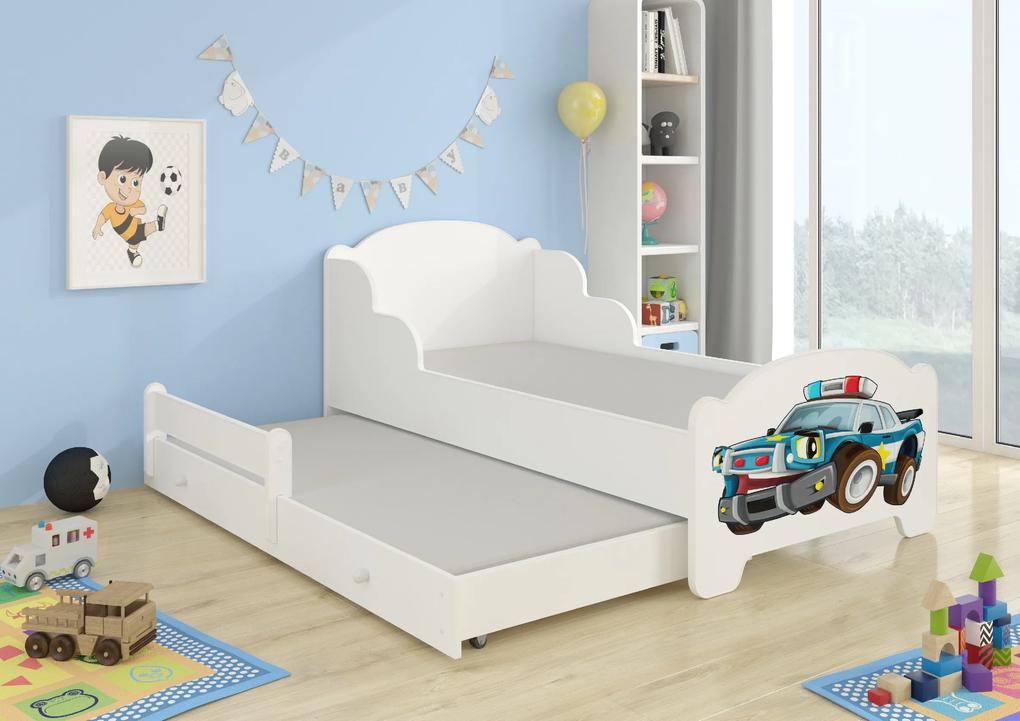 Dětská postel s matracemi AMADIS II 160x80 Motiv: POLICIE