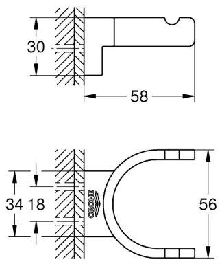 GROHE 41049000 - Dvojitý háček SELECTION lesklý chrom