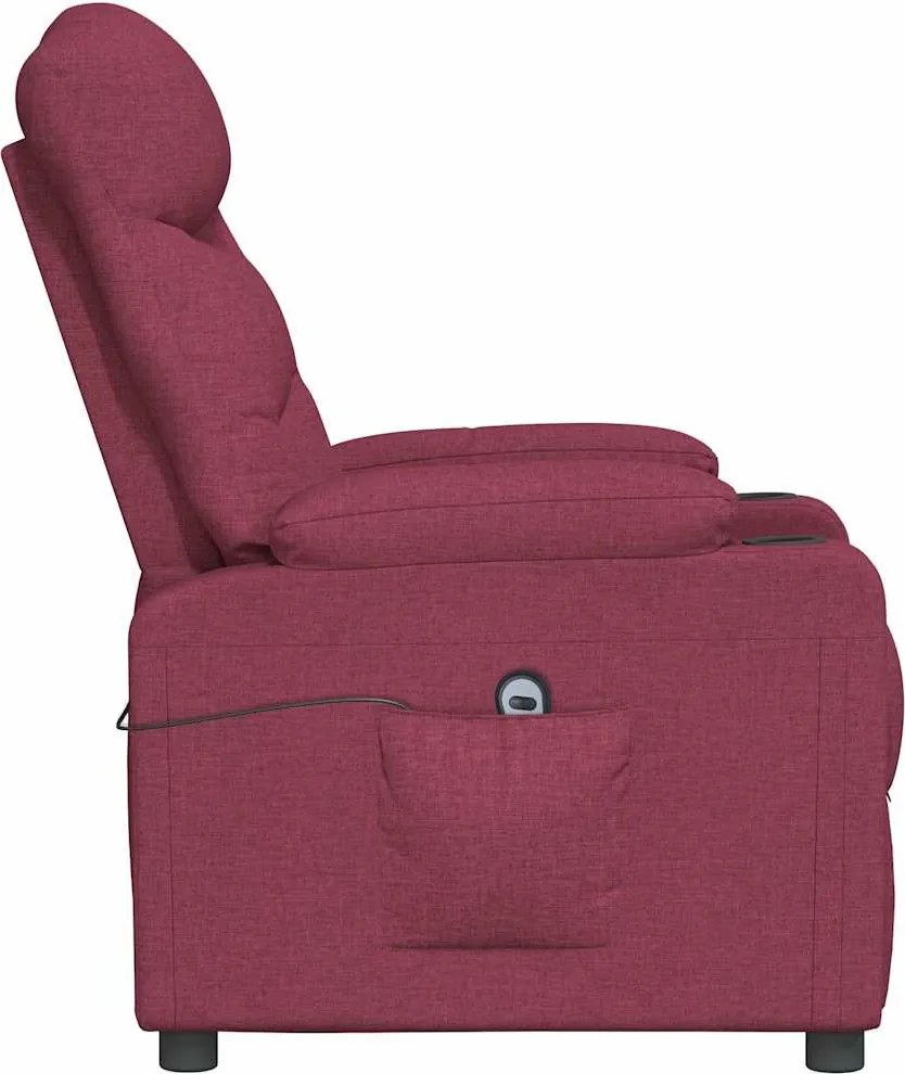 Elektrické polohovací křeslo vínové textil 3098818