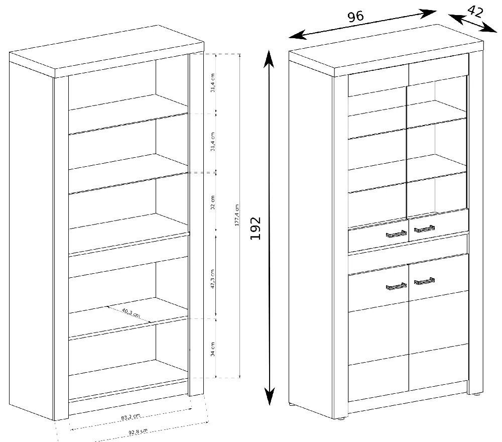 Obývací stěna INDIANAPOLIS | sestava F | jasan světlý