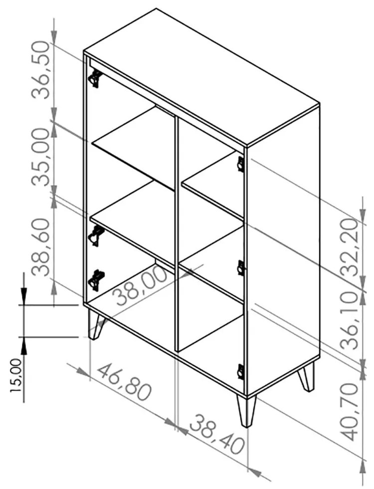 OVIEDO | vitrína WIT90 | 90 cm | bílá/san remo světlé