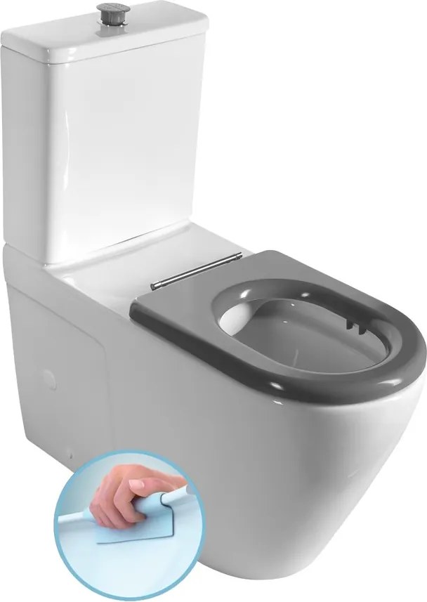 Sapho Sapho, DARIO RIMLESS WC kombi mísa s nádržkou, spodní/zadní odpad, bílá, MC102