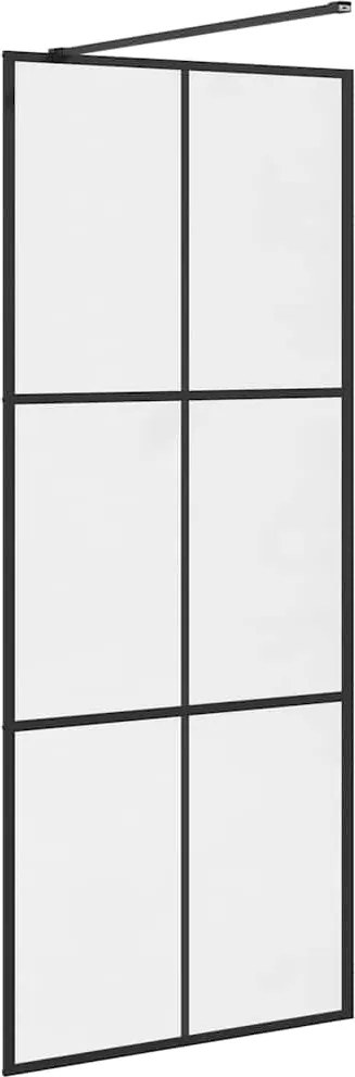 Zástěna do průchozí sprchy čiré ESG sklo 80 x 195 cm černá 151023