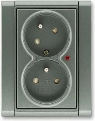 ABB Time dvojzásuvka antracitová 5593F-C02357 34 s přepěťovou ochranou