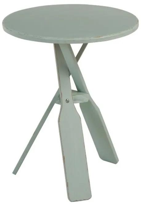 Mintový dřevěný odkládací stolek s pádly Paddles - Ø 45*56cm