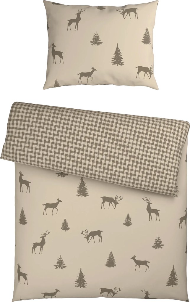 XXXLutz OBOUSTRANNÉ POVLEČENÍ, flanel, šedohnědá, 140/200 cm Esposa - Povlečení - 005031040901