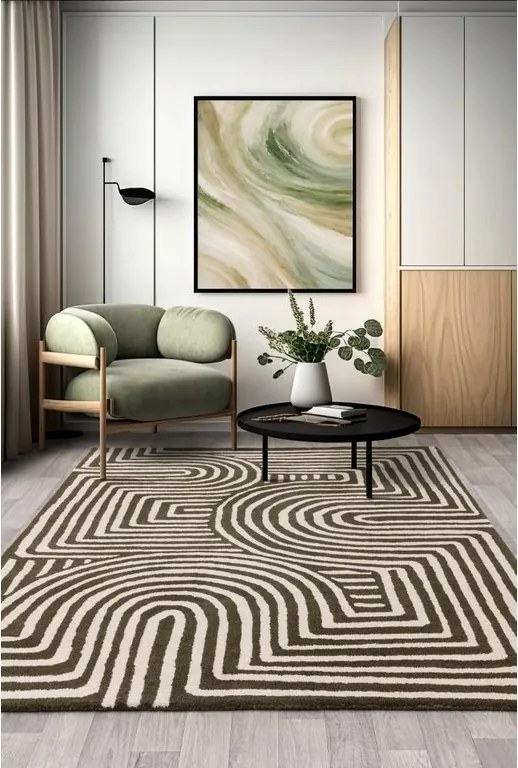 Tribeca Design Kusový koberec Jigsaw Curve Forest Rozměry: 200x290 cm