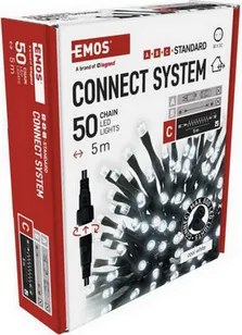 Propojovací vánoční řetěz bez zdroje EMOS Connecting D1AC02 ZY1924 50LED 5m studená bílá