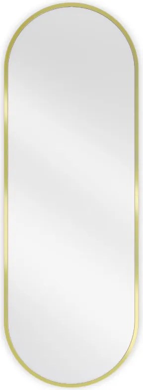 Mexen Loft, oválné koupelnové zrcadlo 100 x 35 cm, barva rámu zlatá lesklá, 9851-100-035-000-50