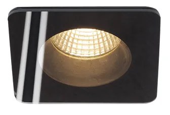SLV Patta-F, zápuštěná bodovka IP 65, 12W LED 3000K, černá, 8,3x8,3cm