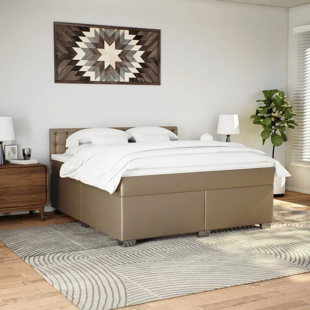 Box spring postel s matrací cappuccino 180 x 200 cm umělá kůže 3288435