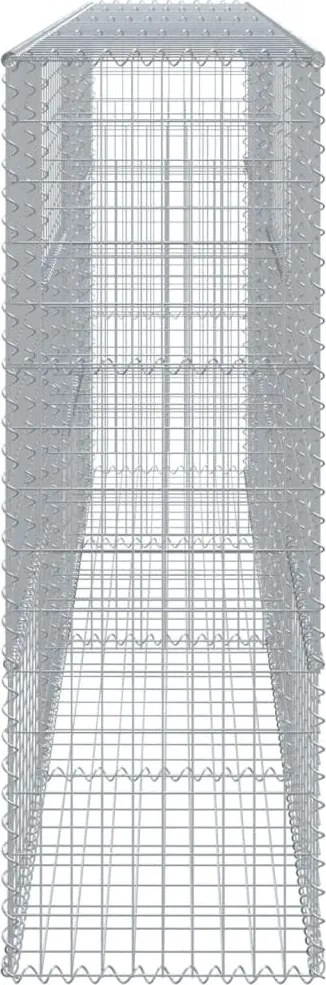 Gabionový koš s víkem 400 x 50 x 150 cm pozinkované železo 3295157