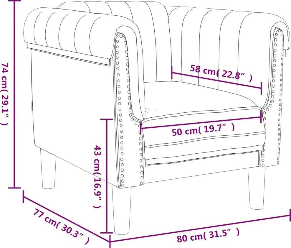 vidaXL Křeslo samet [372574] Barva: Modrá