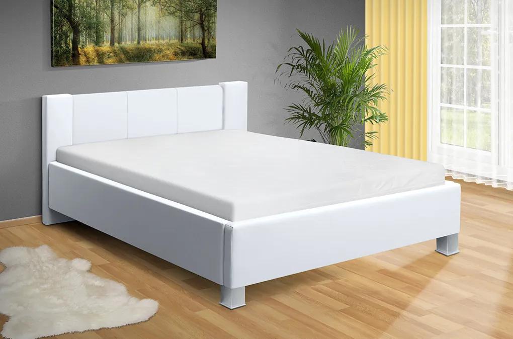 Luxusní postel Fanny 140x200 cm také s úložným prostorem Barva látka: bílá eko kůže, Úložný prostor: s úložným prostorem