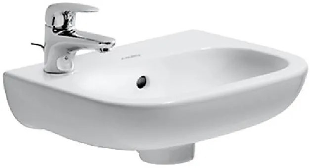 Duravit D-Code - Umývátko 36x27 cm, s 1 otvorem pro baterii vlevo, alpská bílá 07053600092
