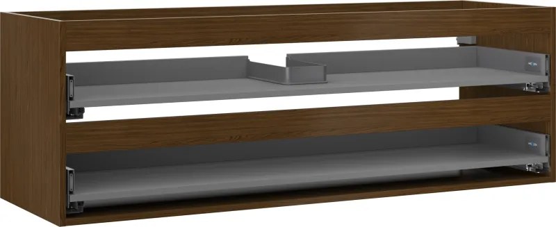 Mexen Box-A, závěsná skříňka 140 cm, 2 zásuvky, ořech, 91AX0-1400-470-2-86