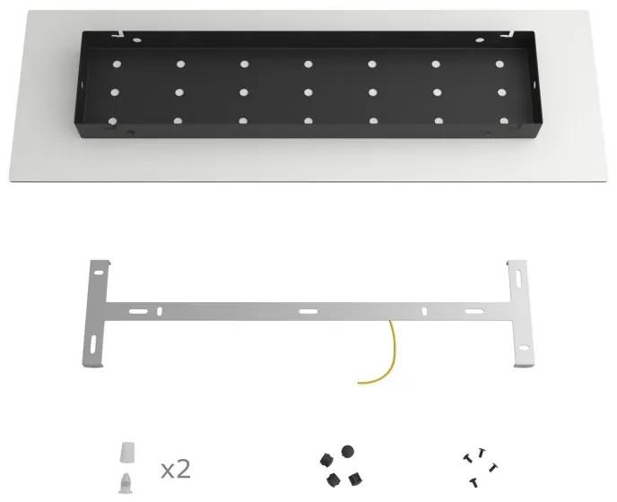 creative cables Obdélníkový XXL stropní baldachýn ROSE ONE, 675 x 225 mm, 2 otvory Barva komponentu: Matná černá dibond, Barva montury: Černá