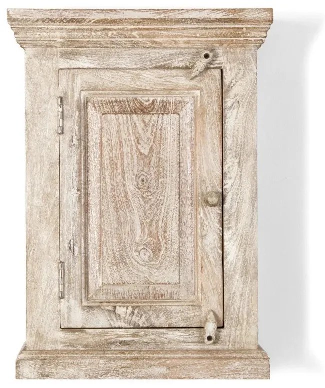 furniture-nabytek.cz - Masivní koupelnová nástěnná skříňka Patinor z mangového dřeva, lakovaná, přírodní barva – 48×24×70 cm