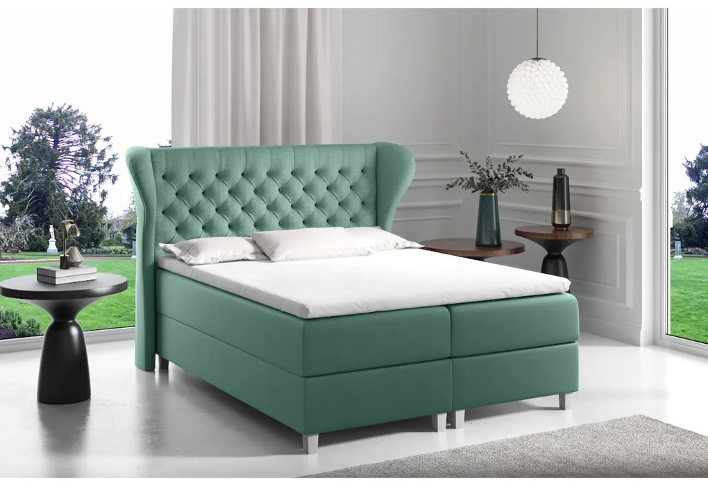 Expedo Čalouněná postel boxspring JACKY + topper, 160x200, fancy 36