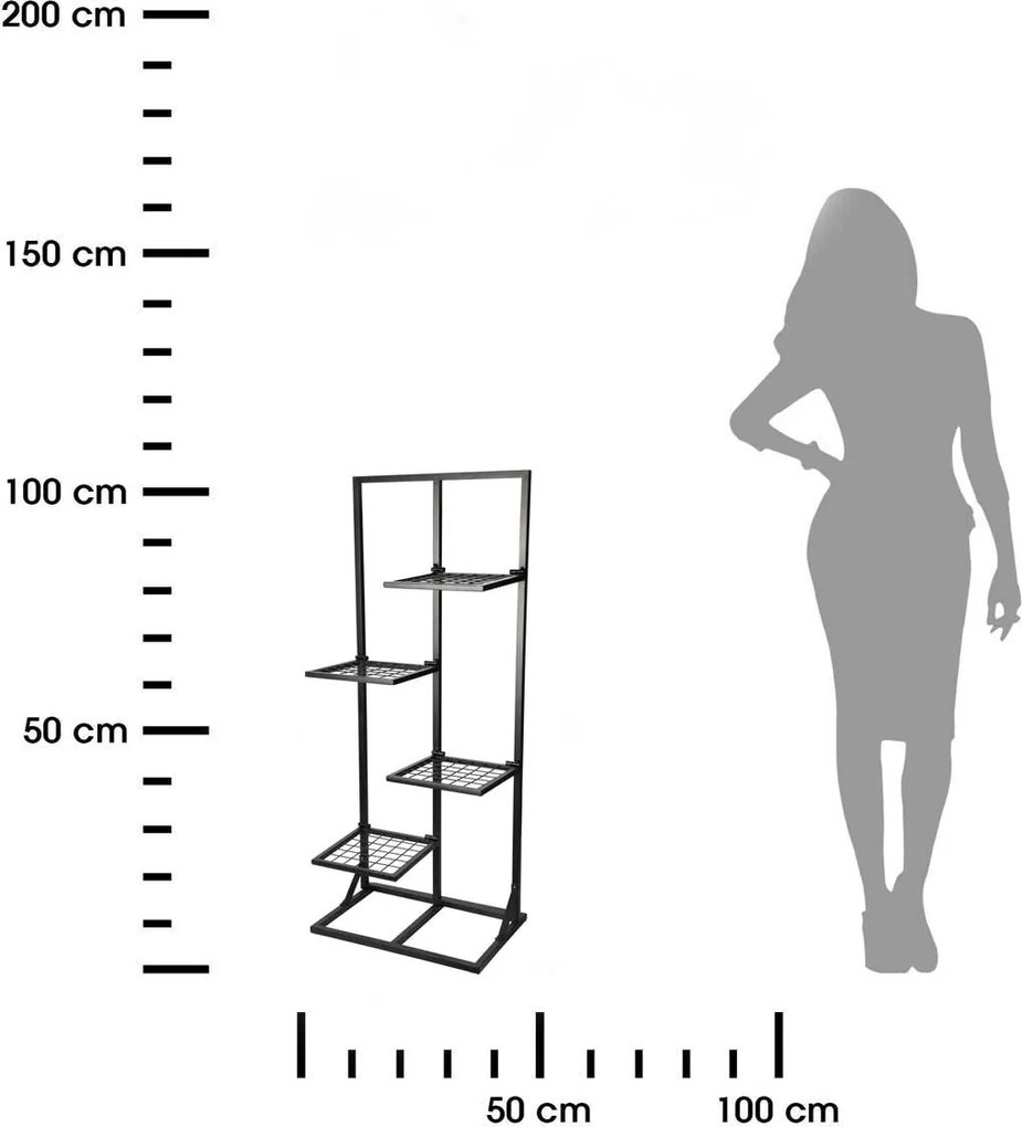 STOJAN NA KVĚTINÁČ EMA 102X40X27 CM ČERNÁ