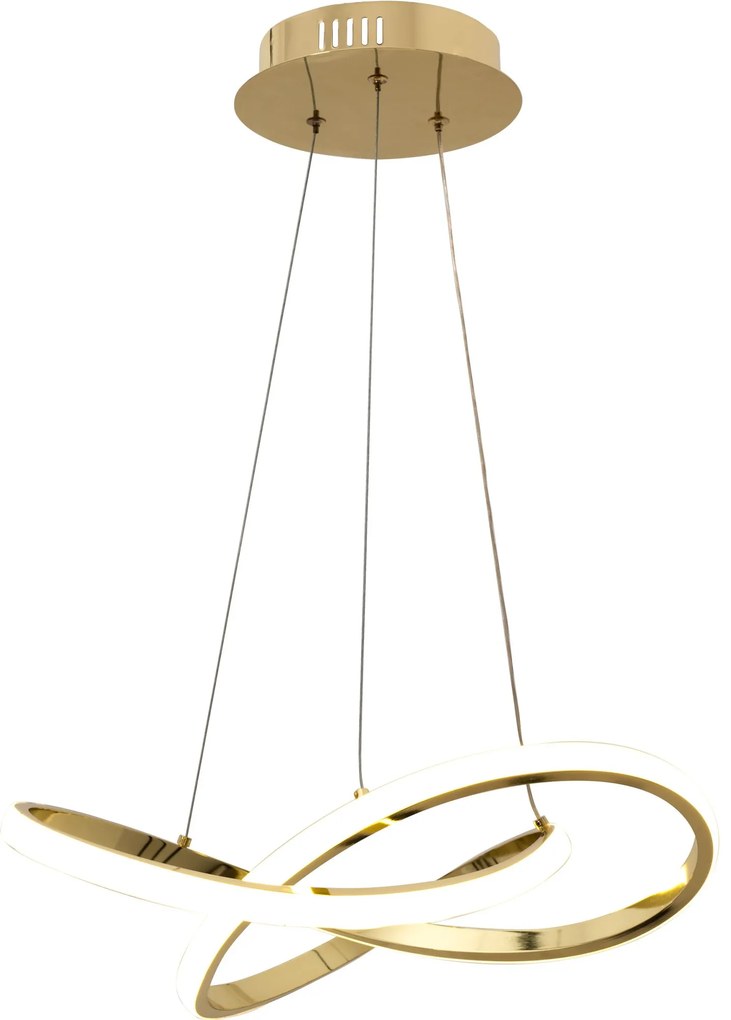 Toolight - Moderní LED kruhové závěsné stropní svítidlo + dálkové ovládání APP390-CP, zlatá, OSW-06906