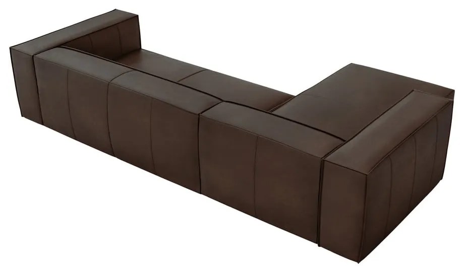 Tmavě hnědá kožená rohová pohovka (levý roh) Madame – Windsor & Co Sofas