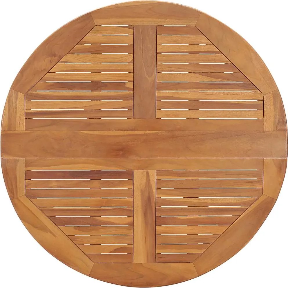Skládací zahradní jídelní stůl Ø 90 x 75 cm masivní teak 315446
