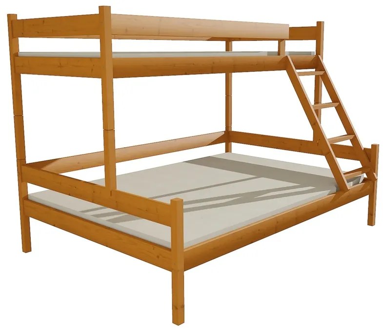 Vomaks Patrová postel s rozšířeným spodním lůžkem PPS 002 netransparentní barva bílá 90/140 x 200 cm