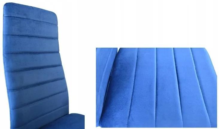 modernHOME Židle s profilovanou opěrkou - BLUE VELVET - 4 kusy VELVET4NIEBIESKI4