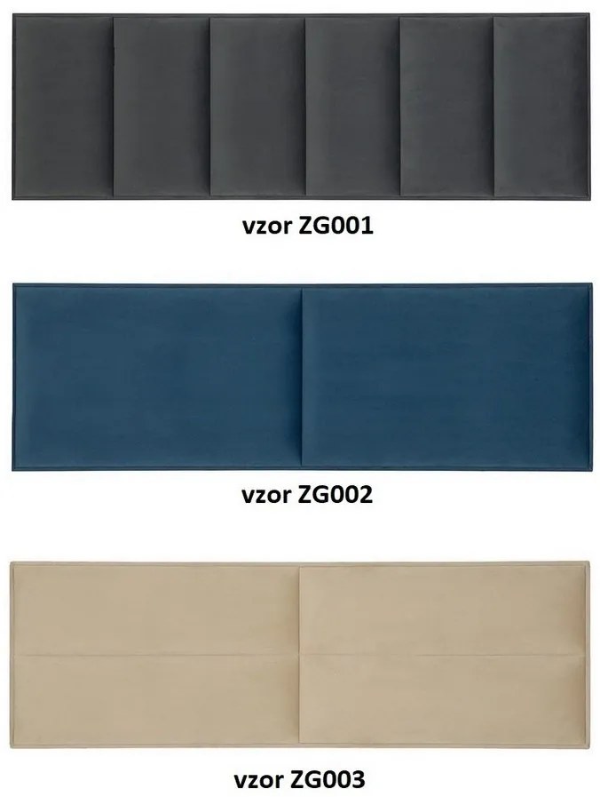 Casarredo - Komfort nábytek Postel GRAUS 140x200 s čalouněným čelem a úložným prostorem, výběr barev | potah: venus-velvet-2920,Vyberte si vzor čela z obrázku:: ZG001,barva: buk-moření-lausane