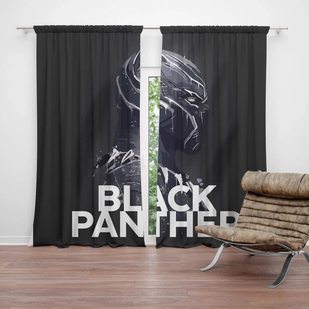 Sablio Závěs BLACK PANTHER Scrape: 2ks 140x250cm