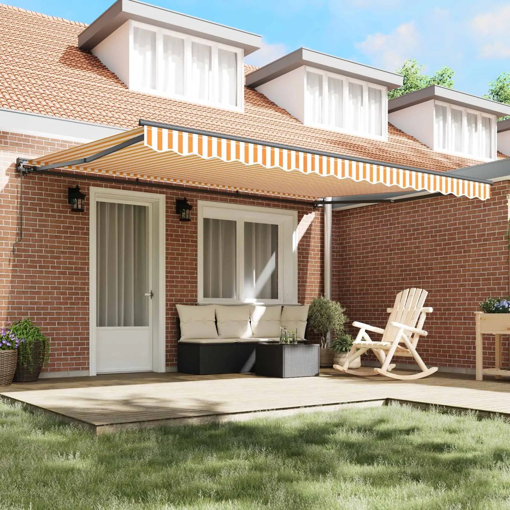 Rám markýzy Žlutá a bílá 450 × 300 cm 3330865
