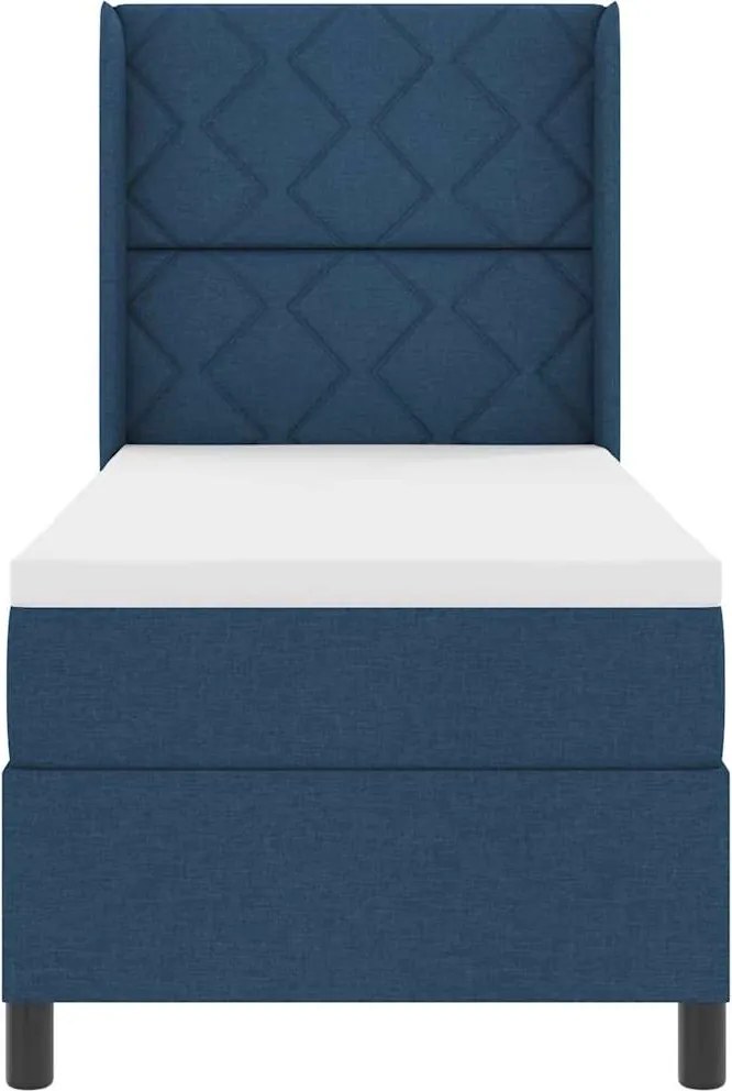 Postel s boxspringem s polštářem Modrá 190 x 90 cm textil 3341685