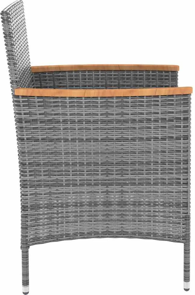 5dílný zahradní jídelní set s poduškami polyratan šedý 3094935