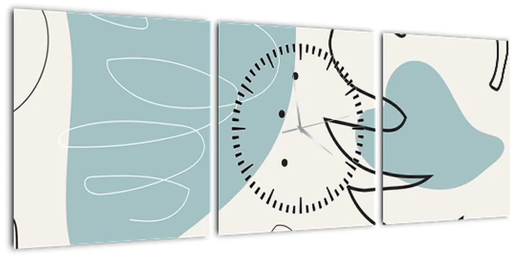 Obraz - Ilustrace listu (s hodinami) (90x30 cm)