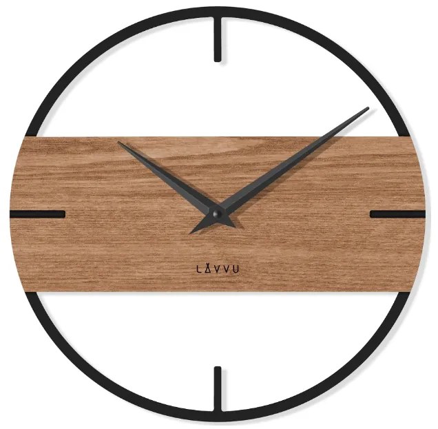 Stříbrno-hnědé dřevěné hodiny LAVVU LOFT LCT4010