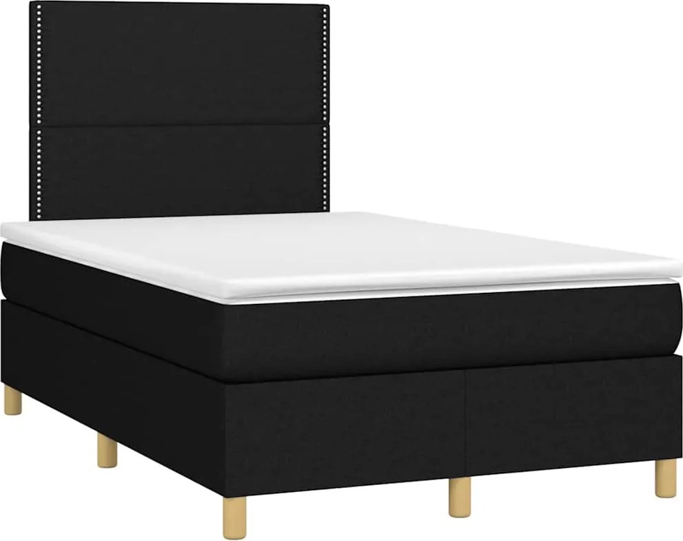 Box spring postel s matrací a LED černá 120x190 cm textil 3270241