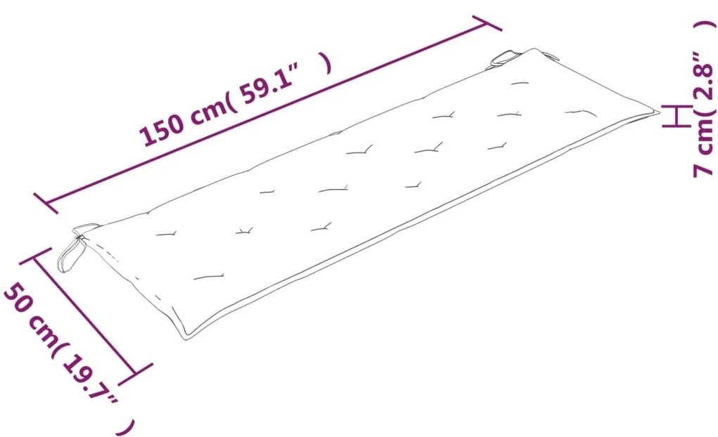 Lavice Batavia s krémovou poduškou 150 cm masivní teakové dřevo,  3100843