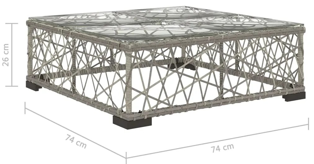 vidaXL Marketos 6dílná zahradní sedací souprava s poduškami polyratan šedá