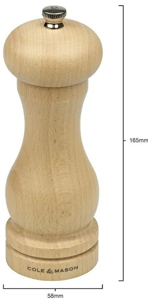 Cole&Mason - Mlýnek na pepř CAPSTAN BEECH buk 16,5 cm