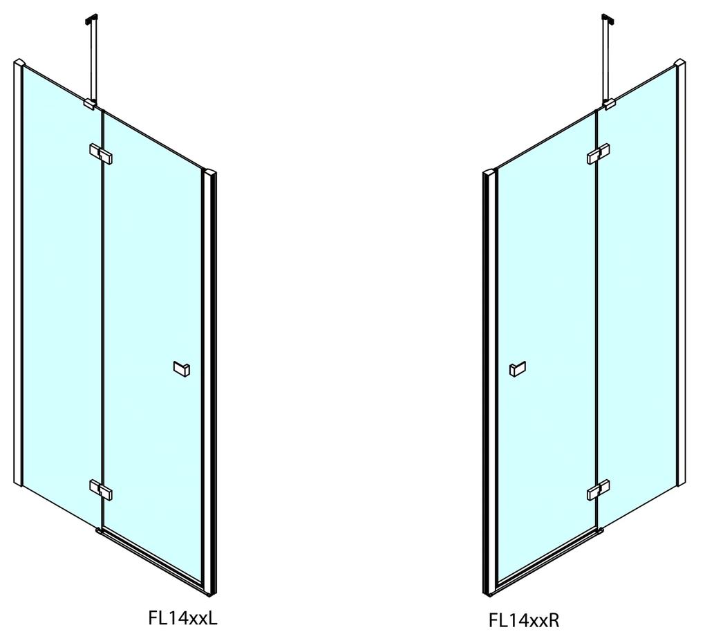 Polysan, FORTIS LINE sprchové dveře do niky 1200 mm, čiré sklo, levé, FL1412L