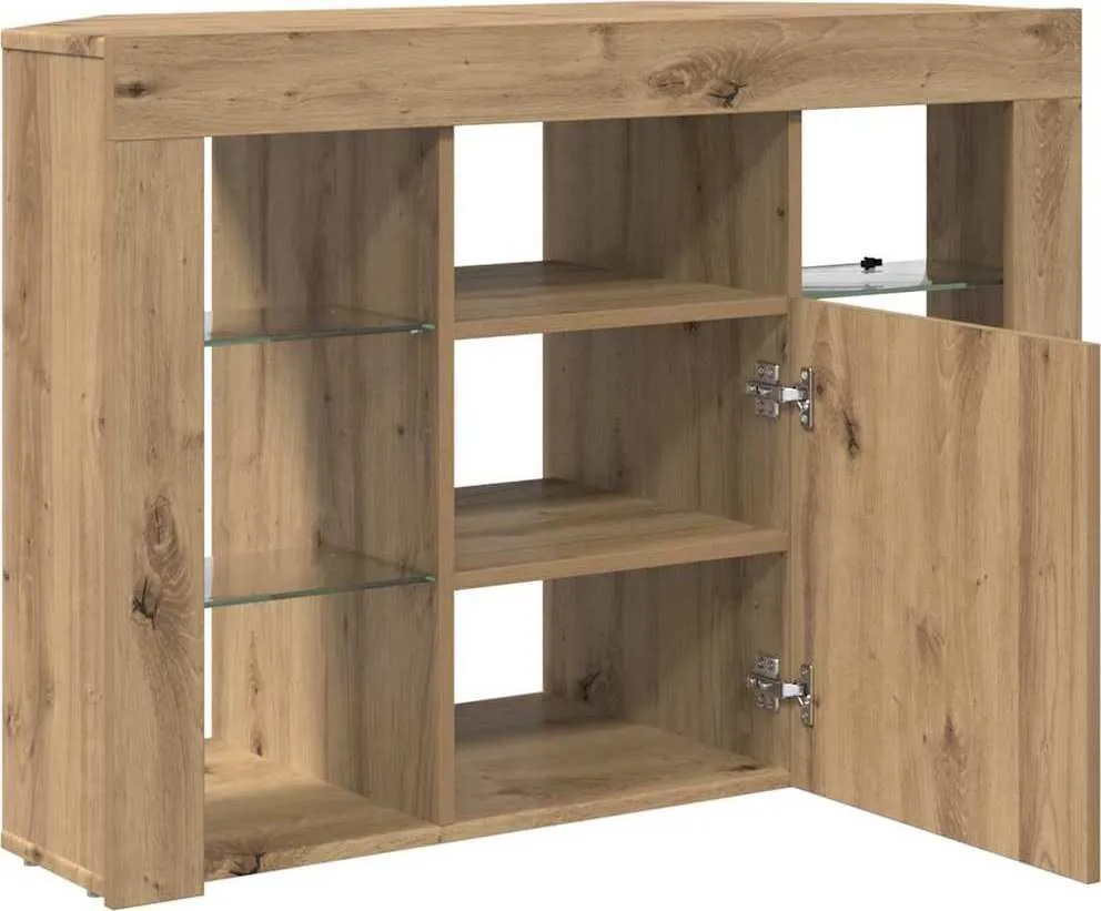 vidaXL Rohový LED TV stojan 100x40x68cm Kompozitní dřevo [889794] Barva: dub artisan