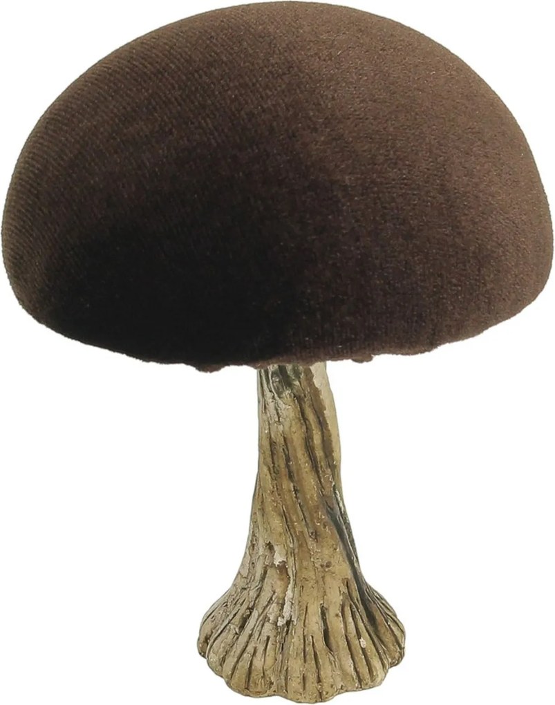 Dekoracja Velvet Mushroom 10 cm brown