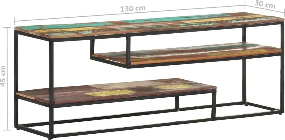 vidaXL TV stolek 130 x 30 x 45 cm masivní recyklované dřevo [321624]